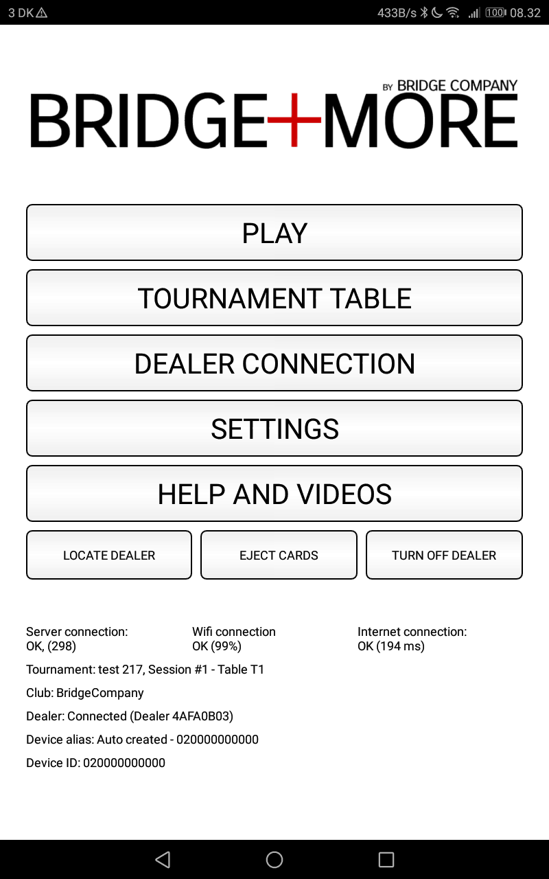app main menu | Help side for Bridge+More by Bridge Company