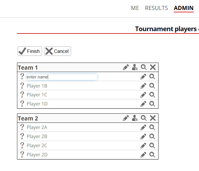 Bridge Club player database